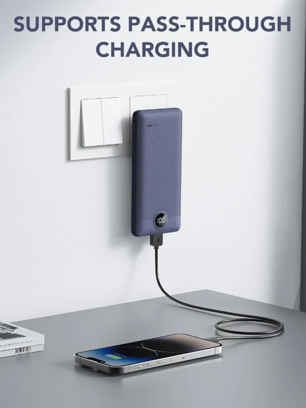 Other | Portable Charger Builtin Cables And Ac Wall Plug Usb C Power ...